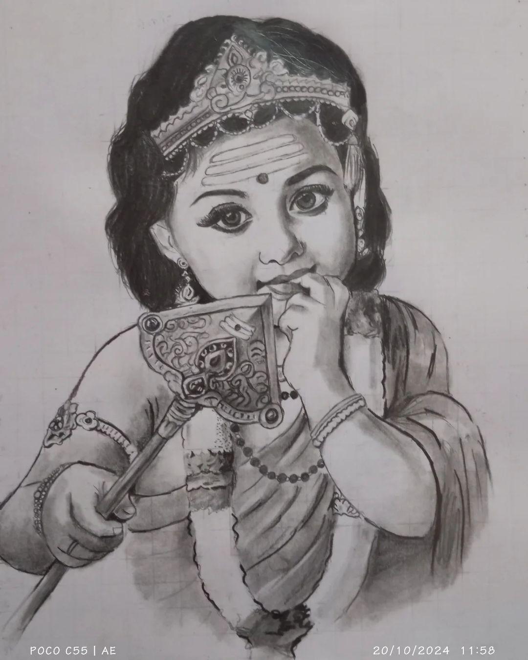Lord Muruga Drawing | [ DRAWING WITH ASWIN ] created by Aswin kumar