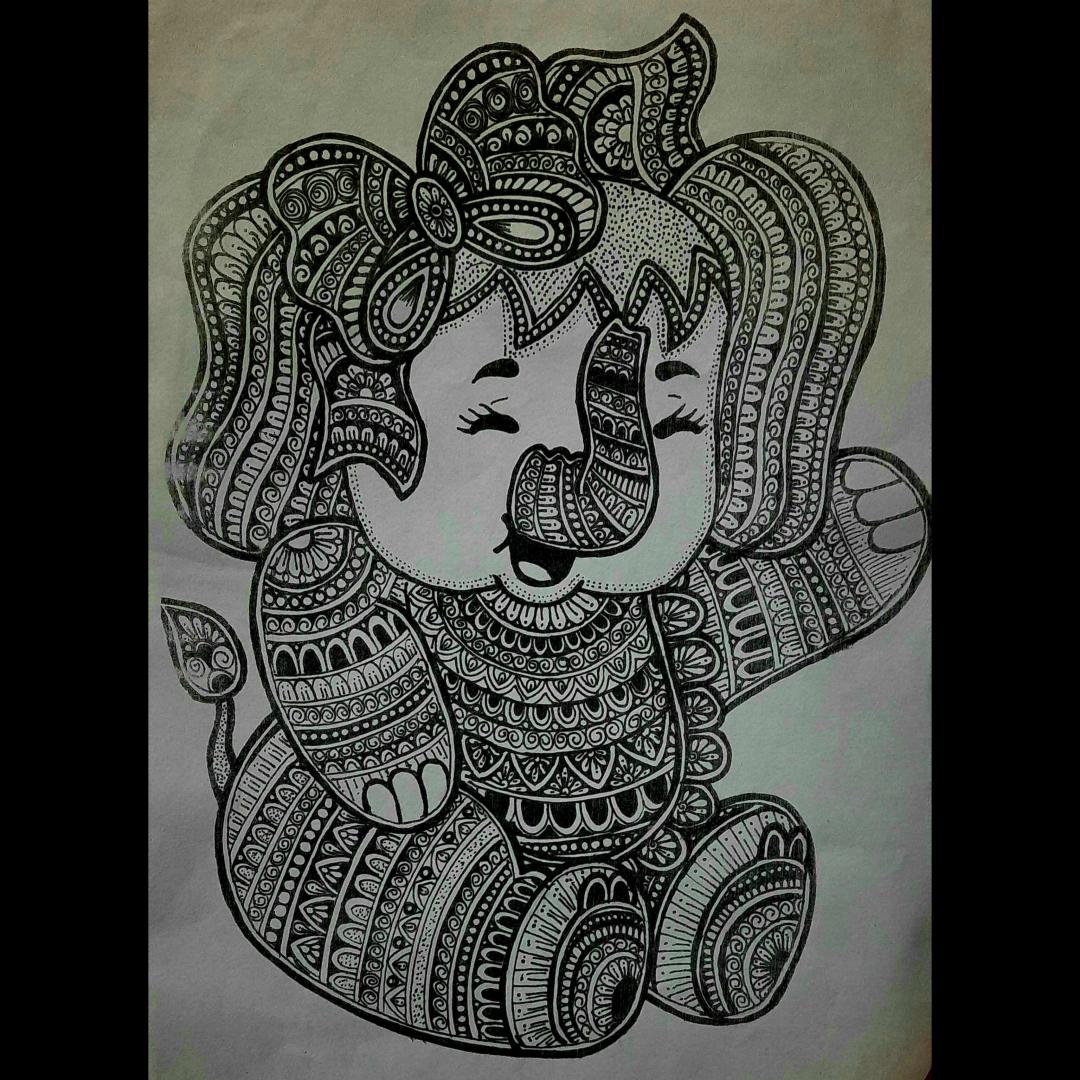 Mandala art created by Monisha