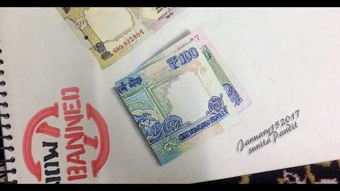 Rs 100 artwork created by Sunita Pandit