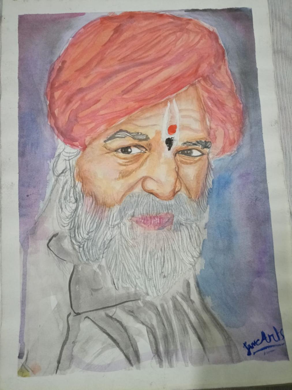 Portrait & colour pencil works created by Luv dutta