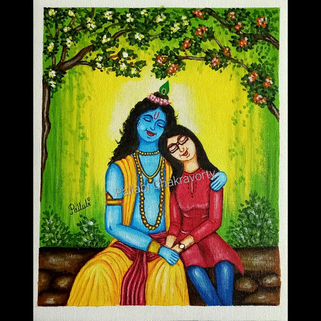 Lord Krishna and I created by Pallabi Chakravorty