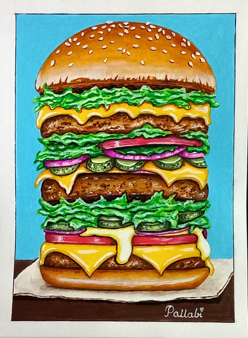 Giant burger created by Pallabi Chakravorty