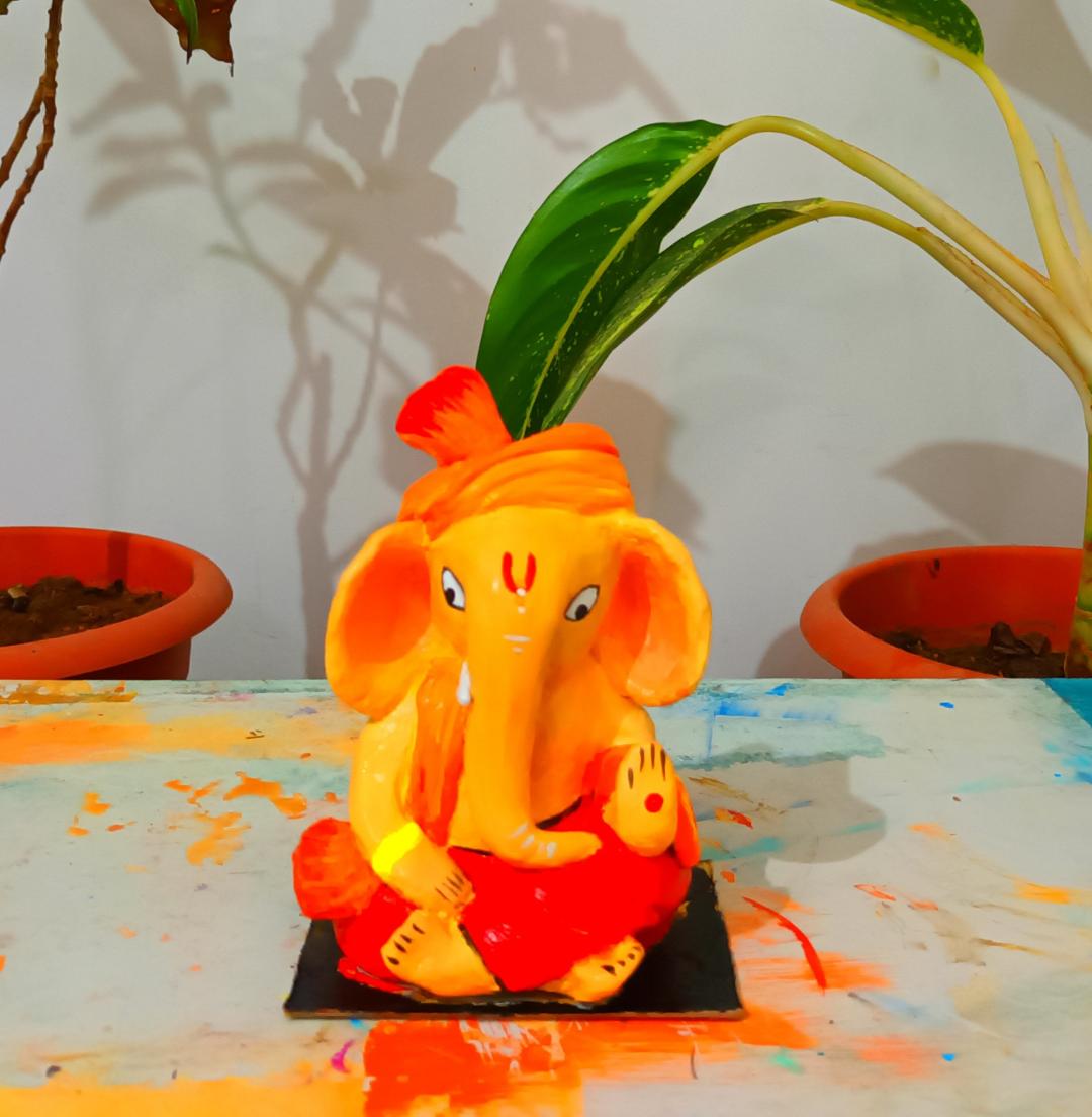 Ganeshji clay murti. created by Shivani chourey