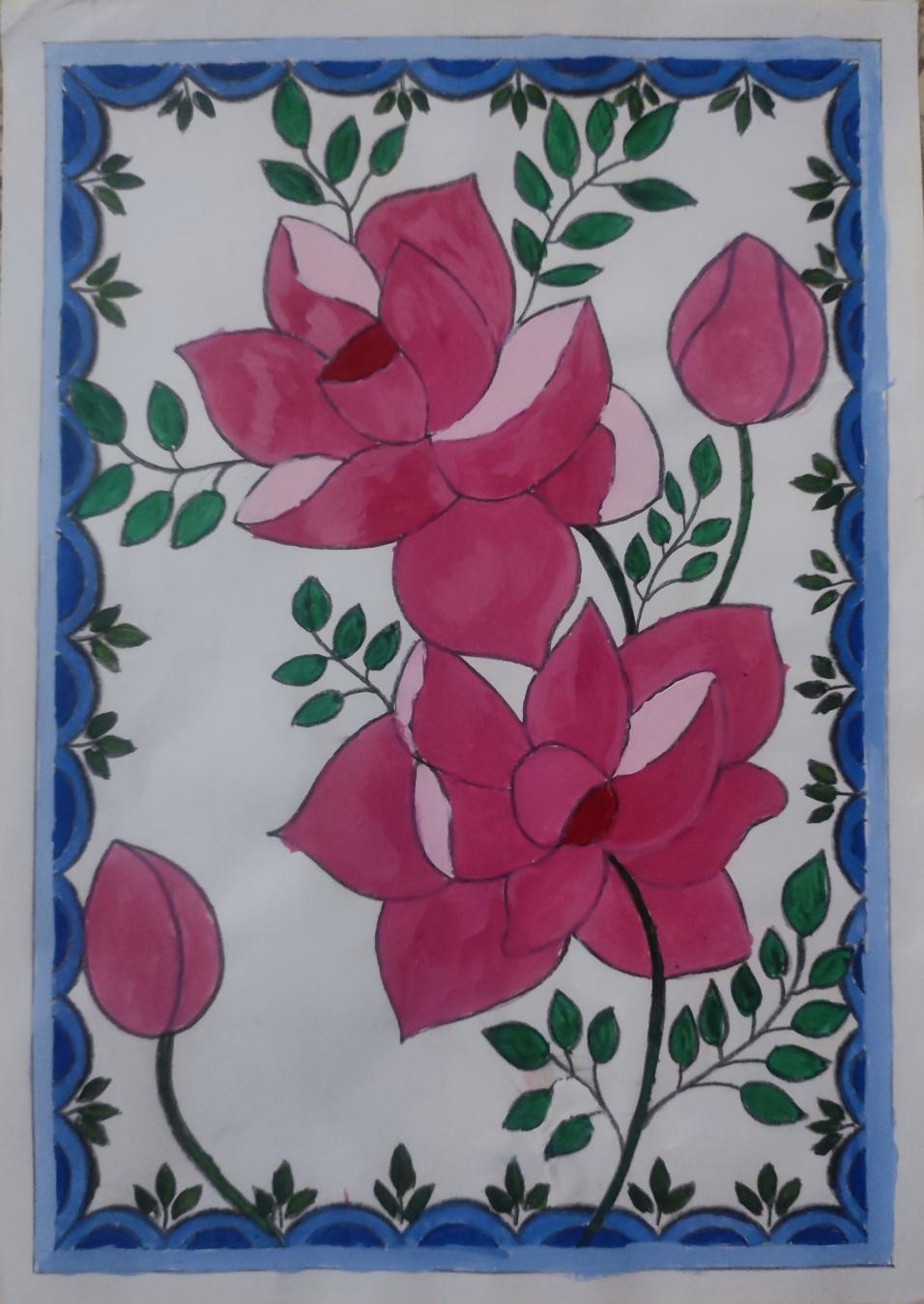 Pink floral art created by AVANTHIKA S