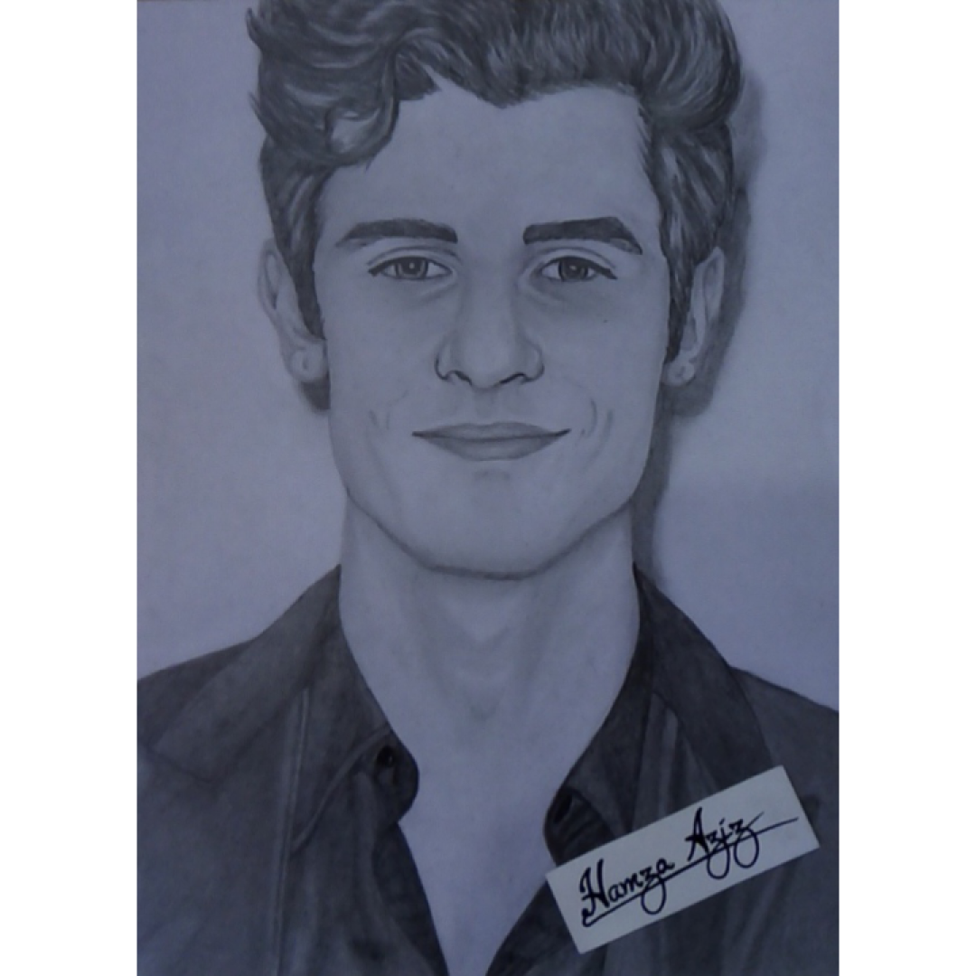 Shawn Mendes Pencil Portrait created by Hamza Aziz