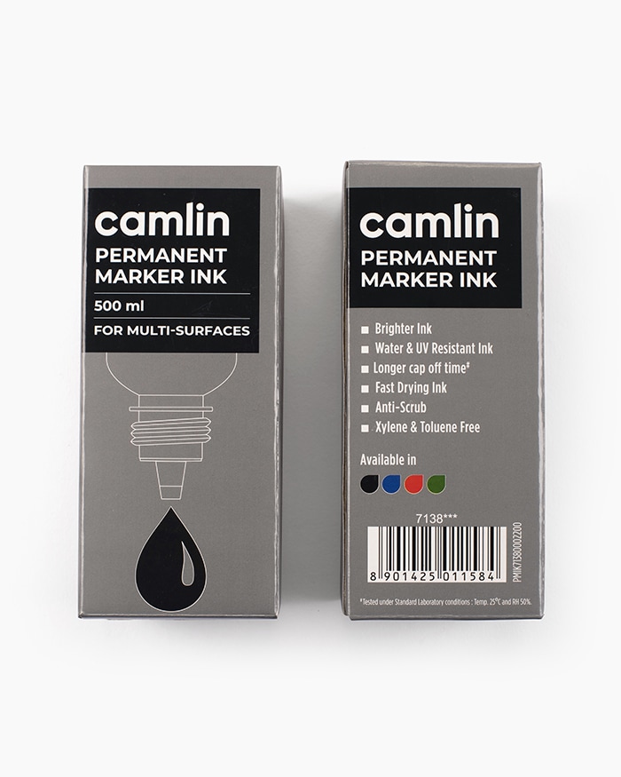 Buy Camlin Permanent Marker Ink Individual bottle of 500 ml in Black ...