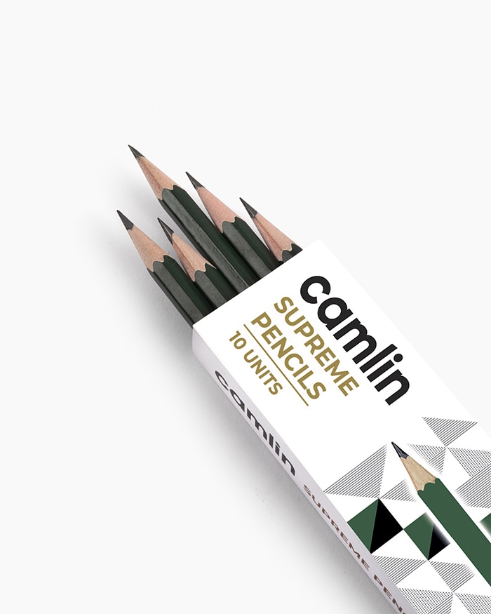 Buy Camlin Supreme Pencils Box of 10 pencils with Eraser and Sharpener ...